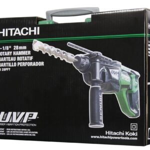 Hitachi DH28PFY 1-1/8 Inch SDS Plus Low Vibration Rotary Hammer, 3-Mode, VSR