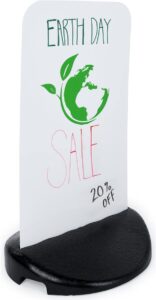 displays2go sidewalk sign with weighted base, double sided, outdoor rated - white panel, black bottom (eco1831wn)