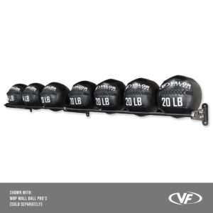 Valor Fitness Exercise Ball Storage - BG-53 Adjustable Wall Mounted Ball Rack, Basketball Rack for Basketballs, Wall Balls, Medicine Balls, and Slam Balls, Stability Balls, etc.”