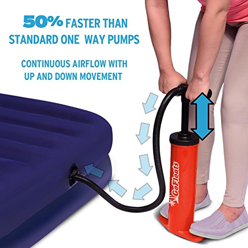 GoFloats Rapid Inflation Manual Air Pump (For Rafts, Air Mattresses and Sports Balls)