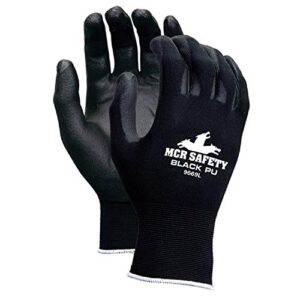 memphis glove 9669l black nylon black pu 13ga