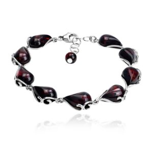 ian and valeri co. cherry amber sterling silver bracelet 21cm