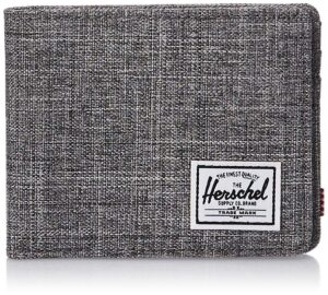 herschel unisex adult roy rfid bi fold wallet, raven crosshatch, one size us