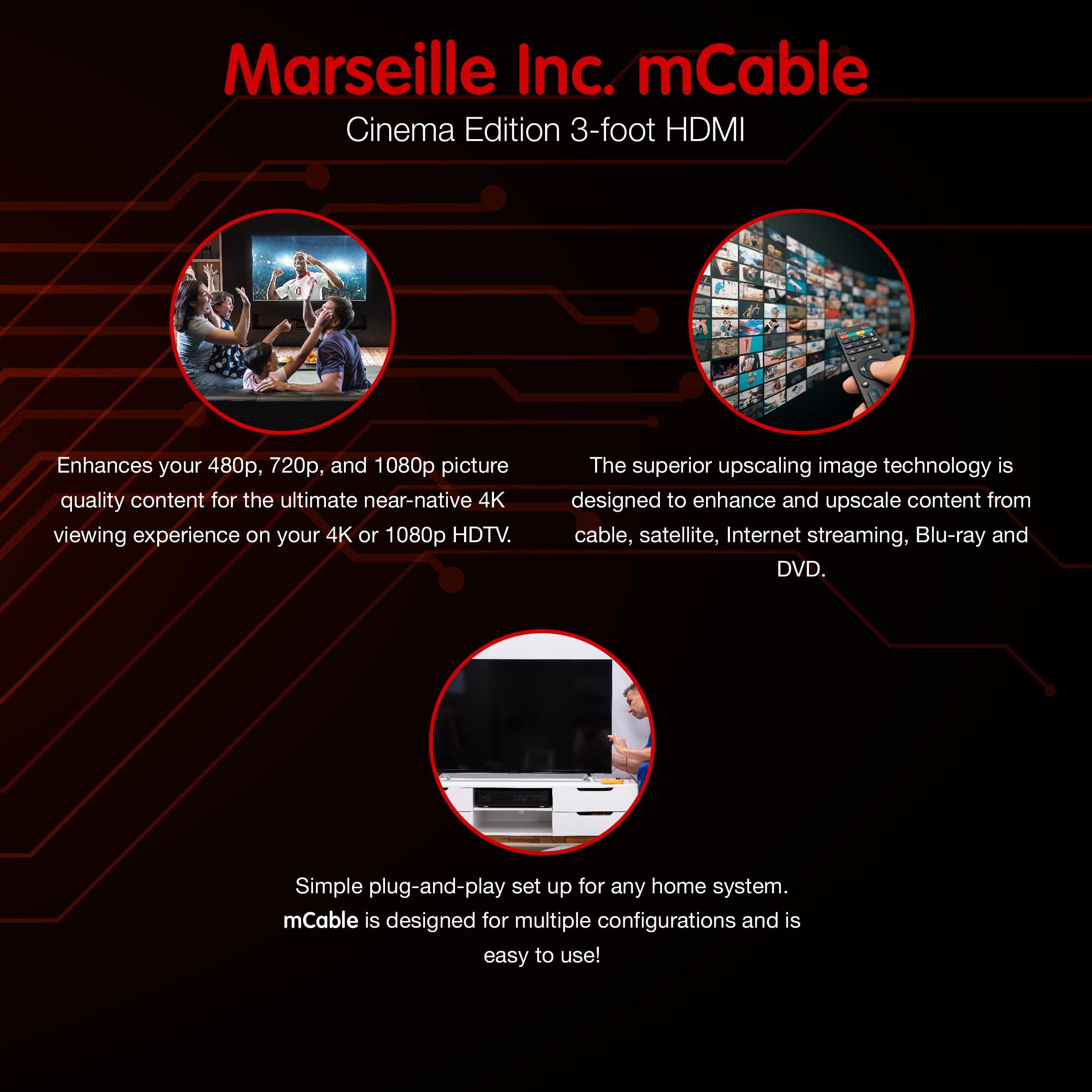 Marseille Networks mCable Cinema Edition 3-foot HDMI