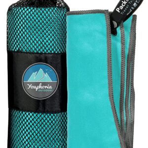 Youphoria Microfiber Travel Towel Fast Drying Lightweight - Quick Dry Towel for Camping, Beach, Backpacking, Hiking, & Sport