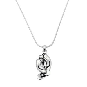 liavy's manatee mother & baby charm pendant fashionable necklace - 17" snake style chain - unique gift and souvenir