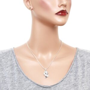 Liavy's Manatee Mother & Baby Charm Pendant Fashionable Necklace - 17" Snake Style Chain - Unique Gift and Souvenir