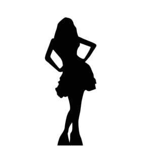 cardboard people woman in skirt silhouette life size cardboard cutout standup