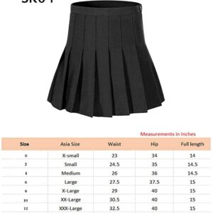 Beautifulfashionlife Girl`s High Waist Solid Pleated Mini Slim Single Tennis dress Skirts (XS, Black)