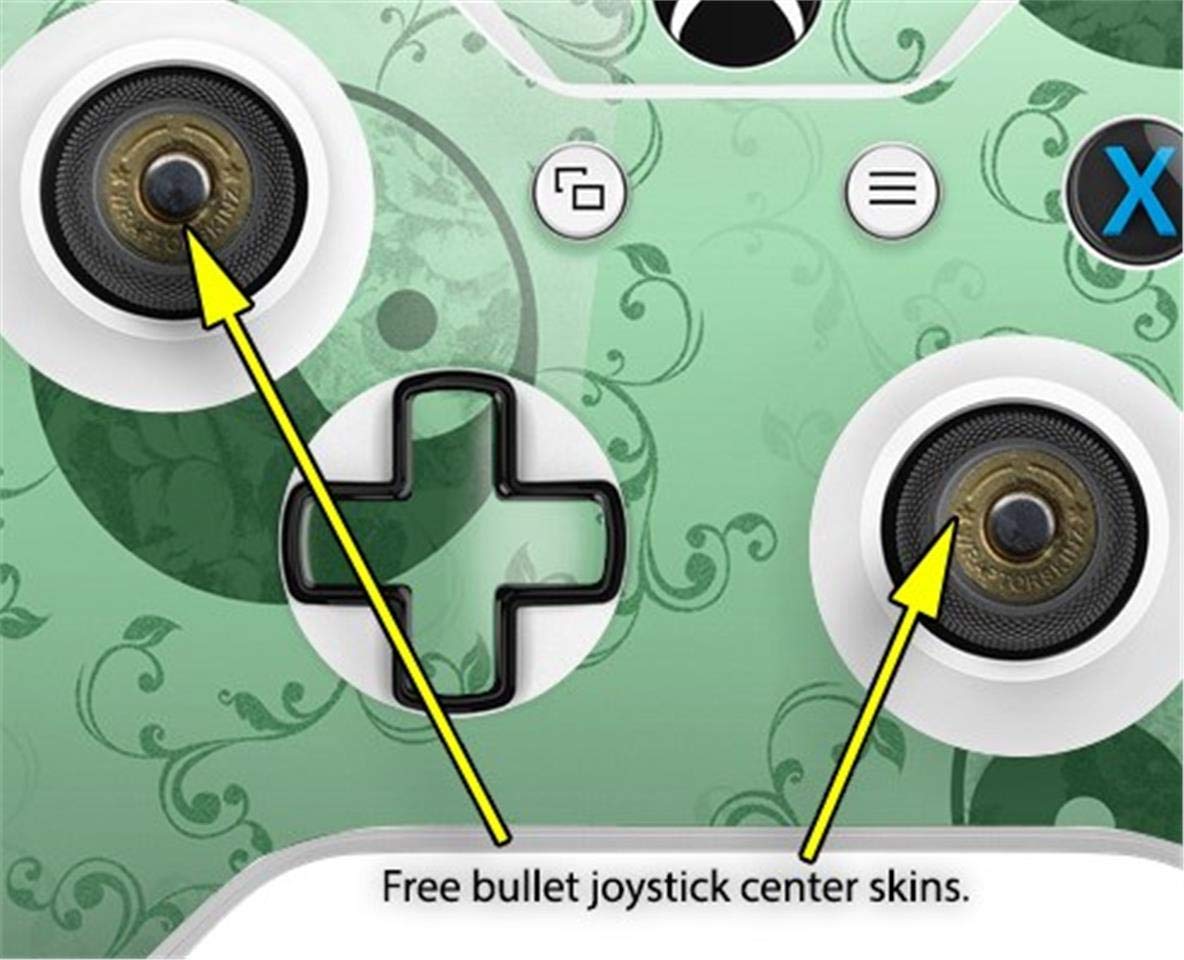 WraptorSkinz Decal Vinyl Skin Wrap compatible with XBOX One S / X Controller - Feminine Yin Yang Green (CONTROLLER NOT INCLUDED)