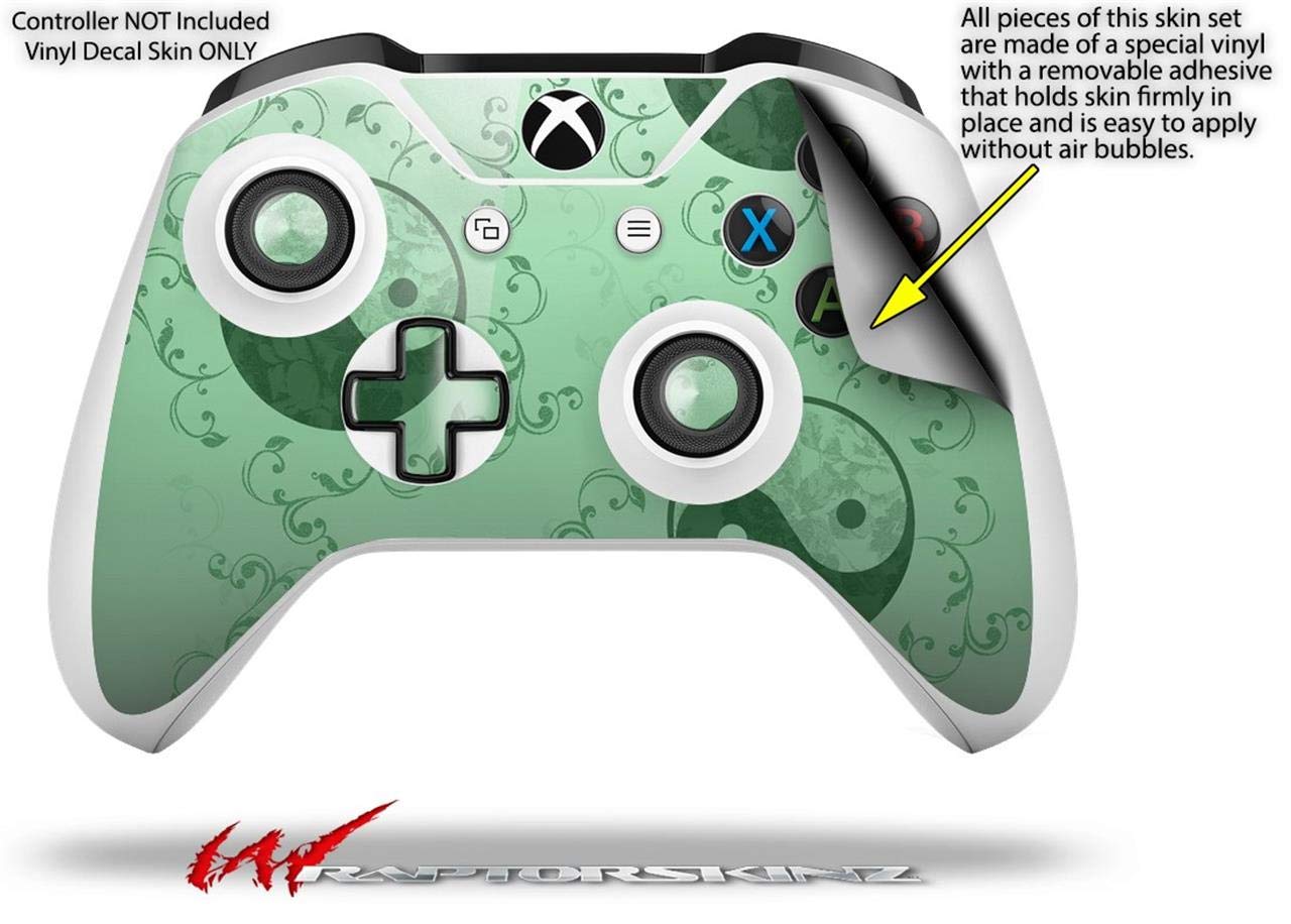 WraptorSkinz Decal Vinyl Skin Wrap compatible with XBOX One S / X Controller - Feminine Yin Yang Green (CONTROLLER NOT INCLUDED)