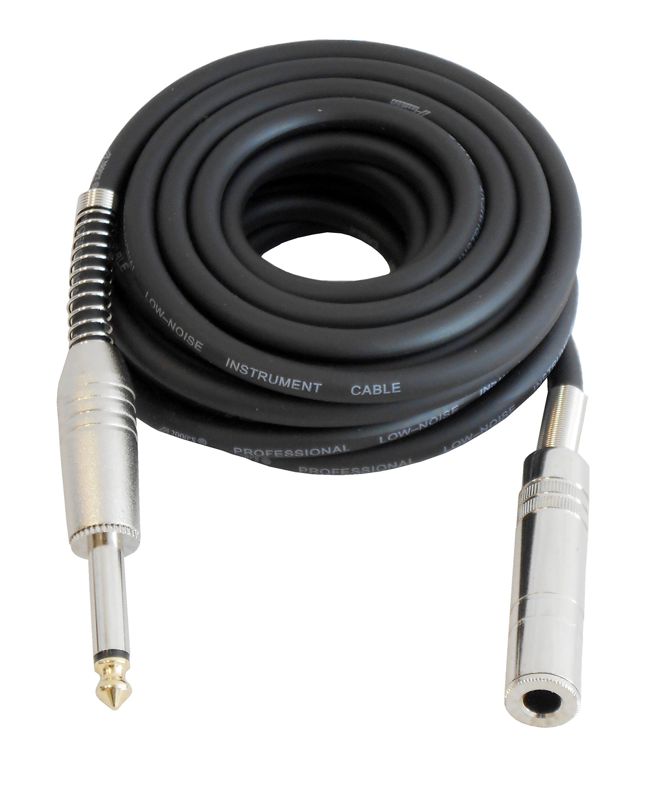 Audio 2000S ADC204U Audio2000'S 1/4" Straight-to-Straight Instrument Extension Cable for Electric Guitar, Bass Guitar, Electric Mandolin, Pro Audio, 20'