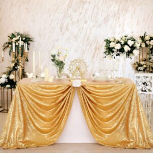 b-cool gold sequin tablecloth 60x102 inches rectangle shimmer sequin table cloth for parties wedding banquet birthday party glittering decor