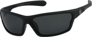 nitrogen men's rectangular sports wrap 65mm polarized sunglasses (black matte rubberized, black), 5.5w x 1.625h