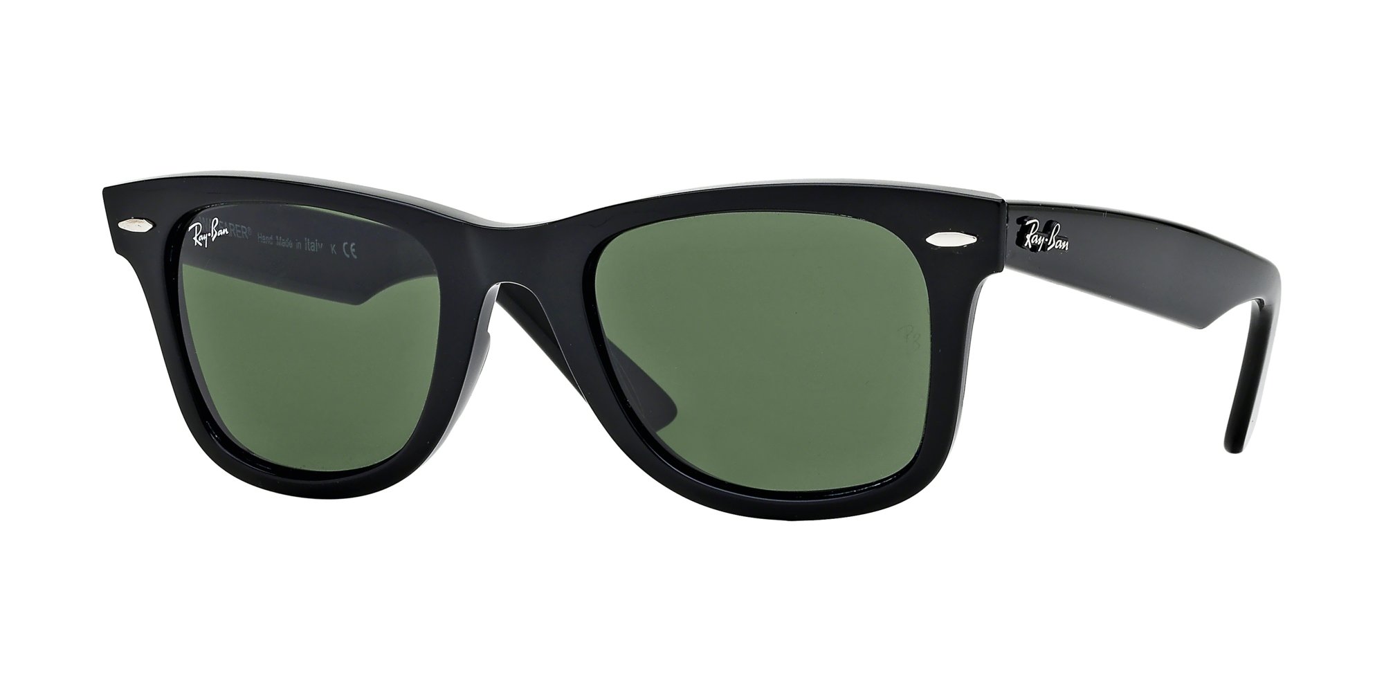 Ray-Ban RB2140 WAYFARER 901 54M Black/Crystal Green Square Sunglasses For Men For Women + BUNDLE with Designer iWear Eyewear Kit