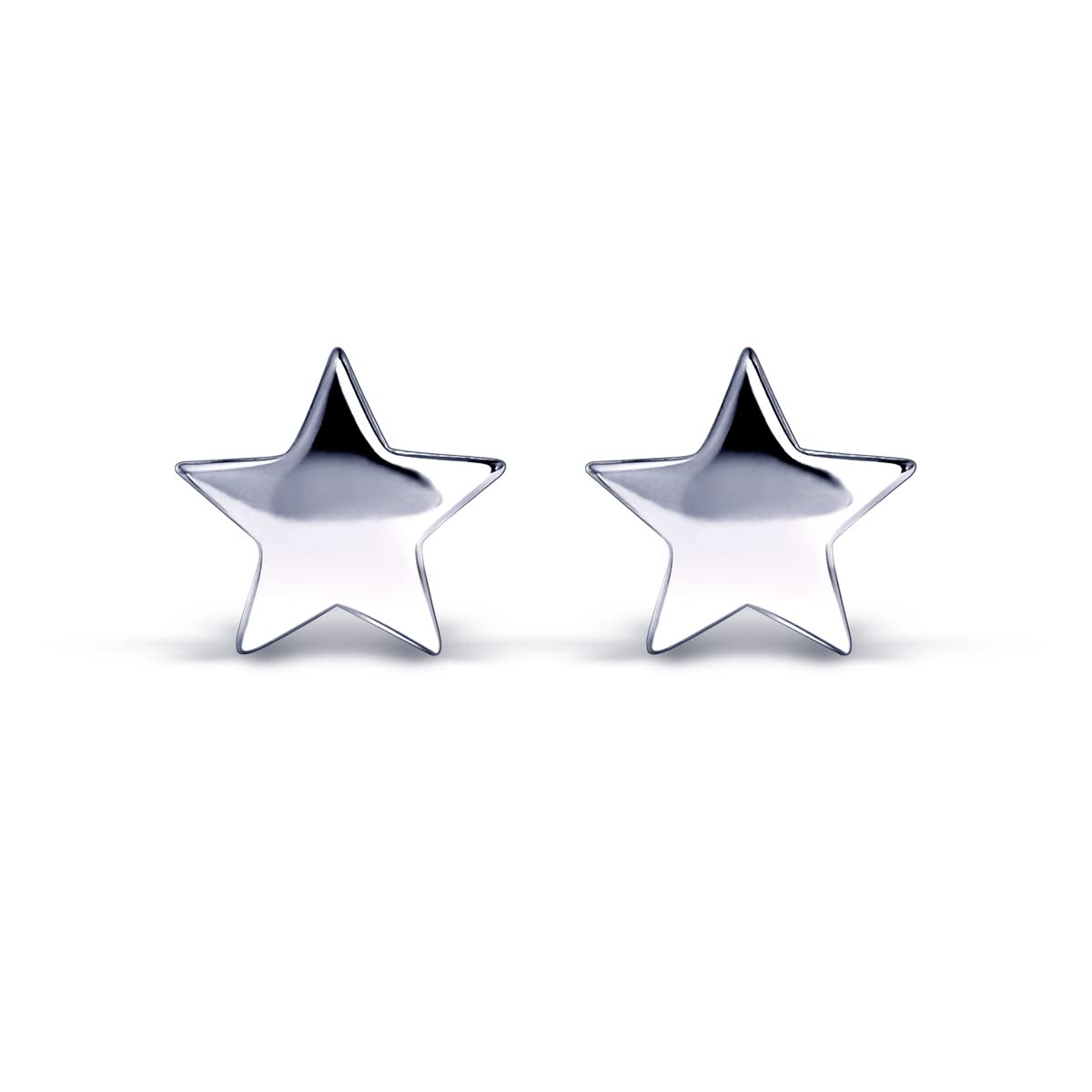 Star Earrings Star stud Earrings 925 Sterling Silver Tiny Star Earrings (Silver-Star)