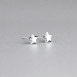 Star Earrings Star stud Earrings 925 Sterling Silver Tiny Star Earrings (Silver-Star)