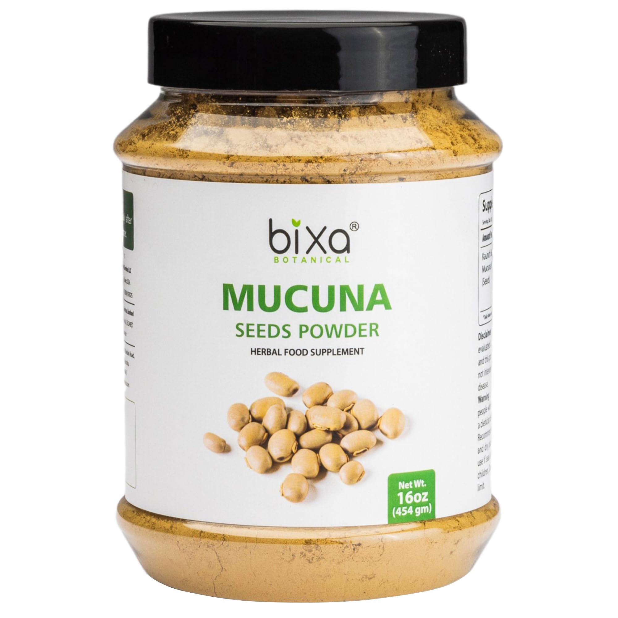 bixa BOTANICAL Mucuna Pruriens Powder (Velvet Bean Powder/Kapikacchu) ǀ Natural Nervine Tonic & Muscle Builder ǀ Herbal Mood Enhancement a ǀ Energy Booster (16 Oz/1 Pound)