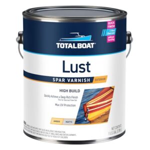 totalboat-496608 lust marine varnish, high gloss and matte finish for wood, boats, outdoor furniture (matte, gallon)