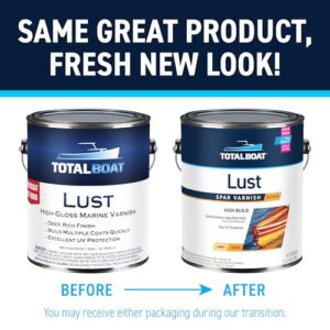 TotalBoat-496608 Lust Marine Varnish, High Gloss and Matte Finish for Wood, Boats, Outdoor Furniture (Matte, Gallon)