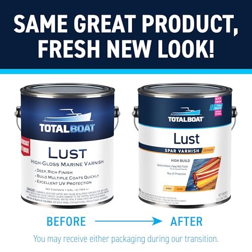 TotalBoat-496608 Lust Marine Varnish, High Gloss and Matte Finish for Wood, Boats, Outdoor Furniture (Matte, Gallon)