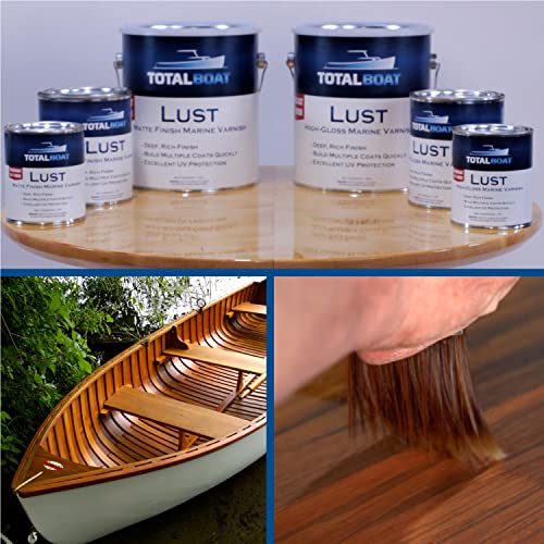 TotalBoat-496608 Lust Marine Varnish, High Gloss and Matte Finish for Wood, Boats, Outdoor Furniture (Matte, Gallon)