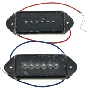 Black P90 High Power Sound Neck Bridge Dogear Pickup Soapbar Pickups Set