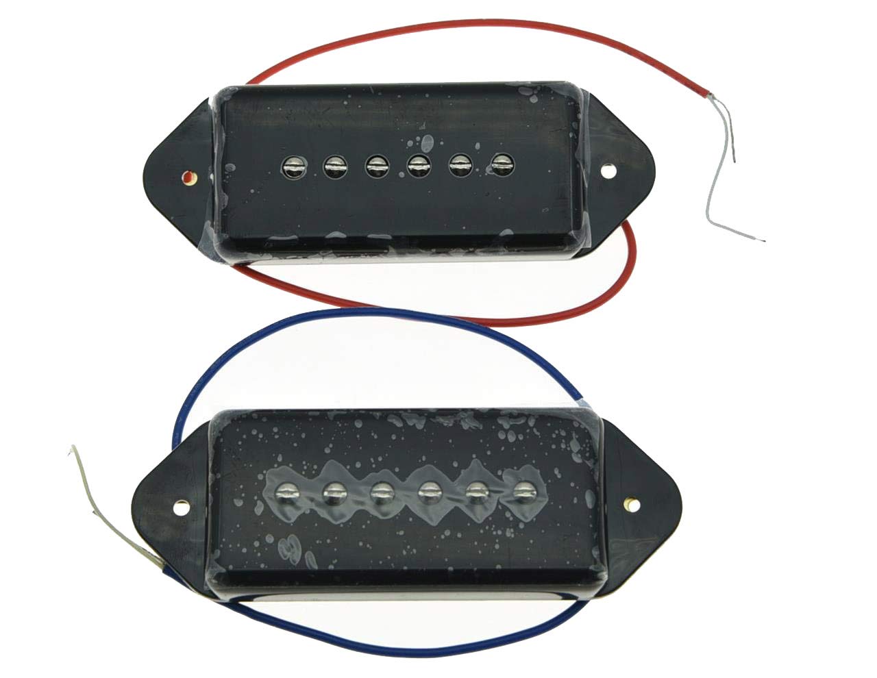 Black P90 High Power Sound Neck Bridge Dogear Pickup Soapbar Pickups Set