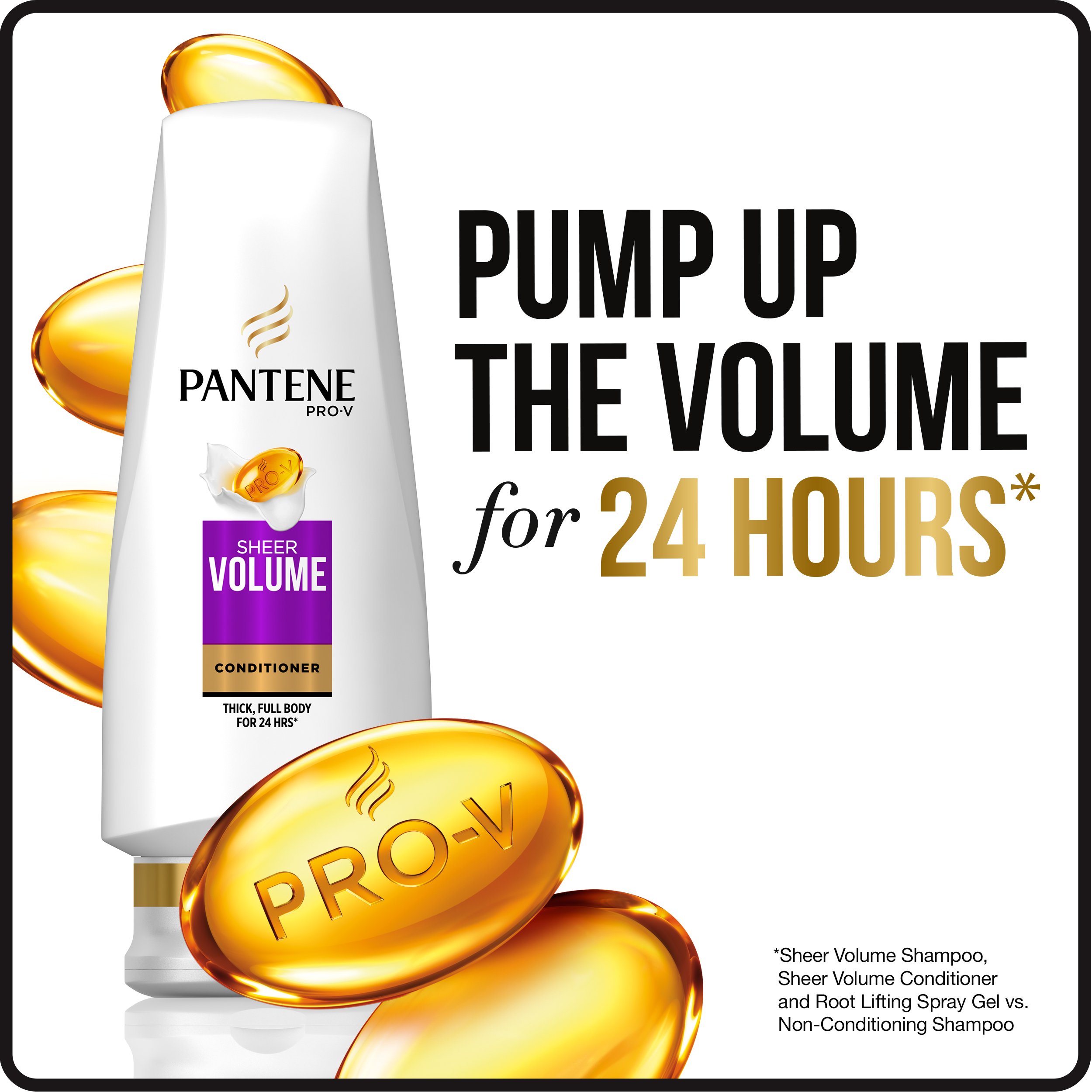 Pantene Volumizing Shampoo and Sulfate Free Conditioner for Fine Hair, Sheer Volume, 25.4 Fl Oz (Pack of 2)