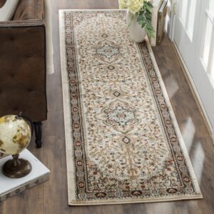 SAFAVIEH Lyndhurst Collection Accent Rug - 3'3" x 5'3", Cream & Beige, Traditional Oriental Design, Non-Shedding & Easy Care, Ideal for High Traffic Areas in Entryway, Living Room, Bedroom (LNH338B)