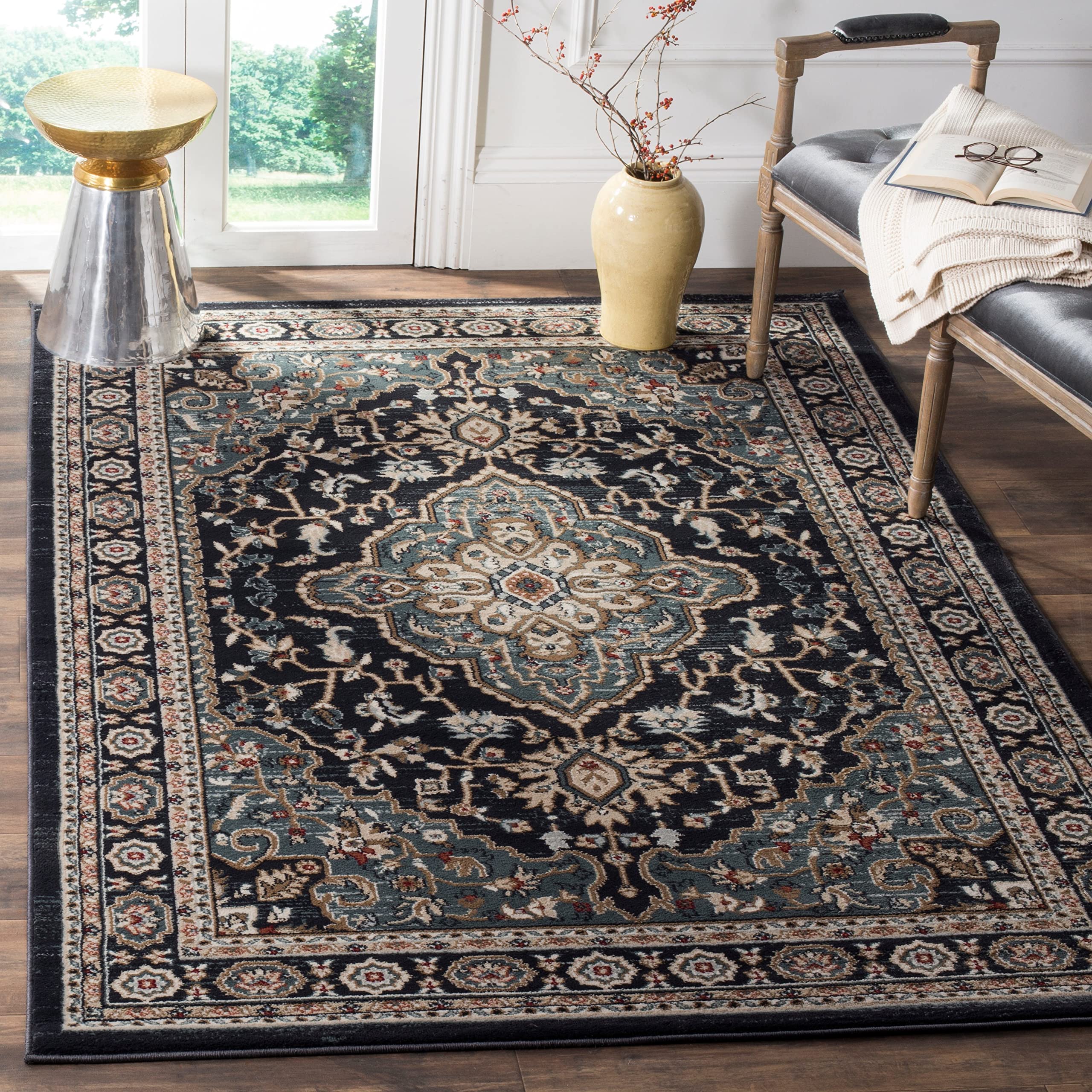 SAFAVIEH Lyndhurst Collection Accent Rug - 3'3" x 5'3", Cream & Beige, Traditional Oriental Design, Non-Shedding & Easy Care, Ideal for High Traffic Areas in Entryway, Living Room, Bedroom (LNH338B)