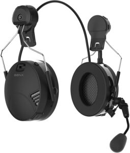 sena tufftalk hard hat mount earmuff with long-range bluetooth communication