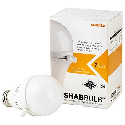 Sunlite ShabBulb, Shabbat Permissible LED Light Bulb, 7 Watt (40 Watt Equivalent) Warm White