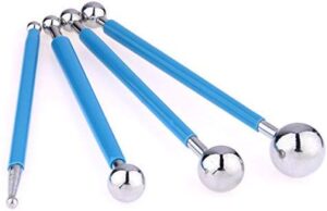 4 x fondant cake decorating clay flower sugarcraft ball model diy tool 8 sizes (blue)