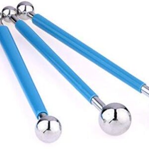 4 x Fondant Cake Decorating Clay Flower Sugarcraft Ball Model DIY Tool 8 Sizes (Blue)