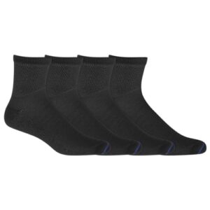 dr. scholl's men's 4 pack diabetic and circulatory non binding ankle casual sock, black, shoe size 7-12 us