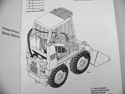 J I Case 1816 Uni-Loader Skid Steer Parts Catalog Manual Book Tecumesh Engine