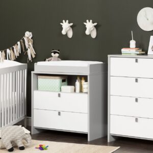 South Shore Cookie 4-Drawer Chest, Soft Gray & Pure White