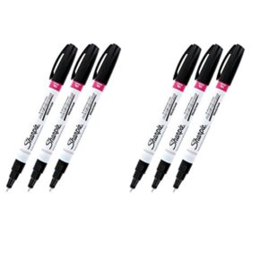 sharpie oil-based paint marker, extra fine point, black ink,pack of 6