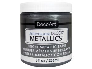 decoart metallics acrylic paint, 8 fl. oz. jar, tin (pack of 1)