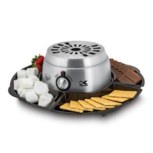 Kalorik 2-in-1 Smores Maker, with Chocolate Treat Fondue Melt Feature, Includes Fork and Tray Set, Stainless Steel