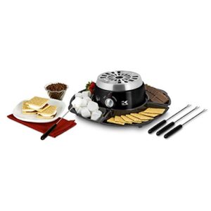 Kalorik 2-in-1 Smores Maker, with Chocolate Treat Fondue Melt Feature, Includes Fork and Tray Set, Stainless Steel