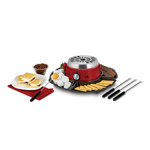 Kalorik 2-in-1 Smores Maker, with Chocolate Treat Fondue Melt Feature, Includes Fork and Tray Set, Stainless Steel