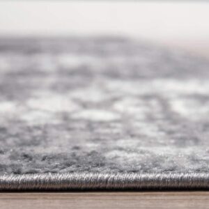 Unique Loom Sofia Collection Area Rug - Larvotto (2'x 6' 7" Runner, Dark Gray/ Ivory)