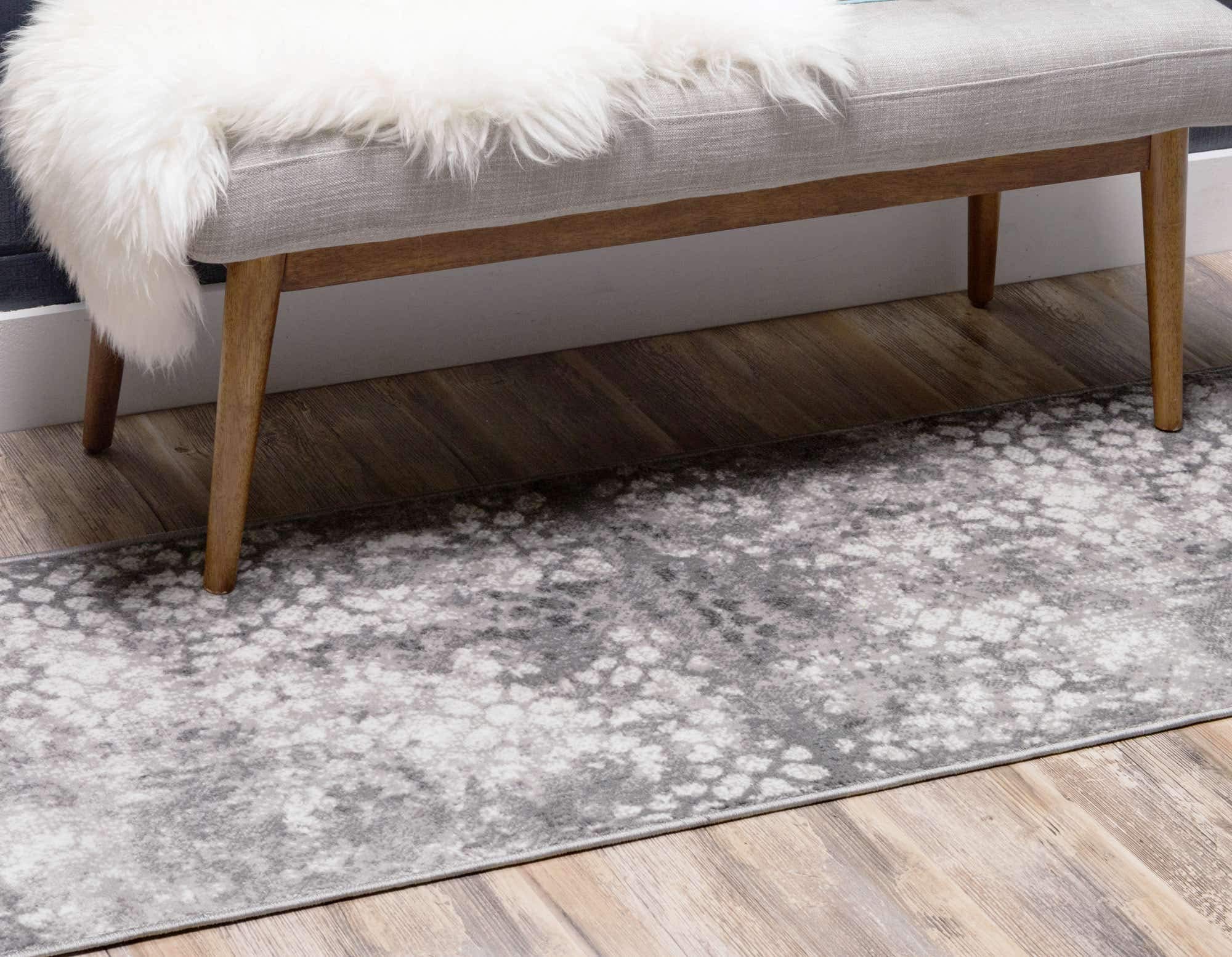 Unique Loom Sofia Collection Area Rug - Larvotto (2'x 6' 7" Runner, Dark Gray/ Ivory)