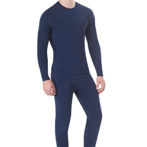 Rocky Thermal Underwear for Men (Long Johns Thermals Set) Shirt & Pants, Base Layer (Navy - Standard Weight/Large)