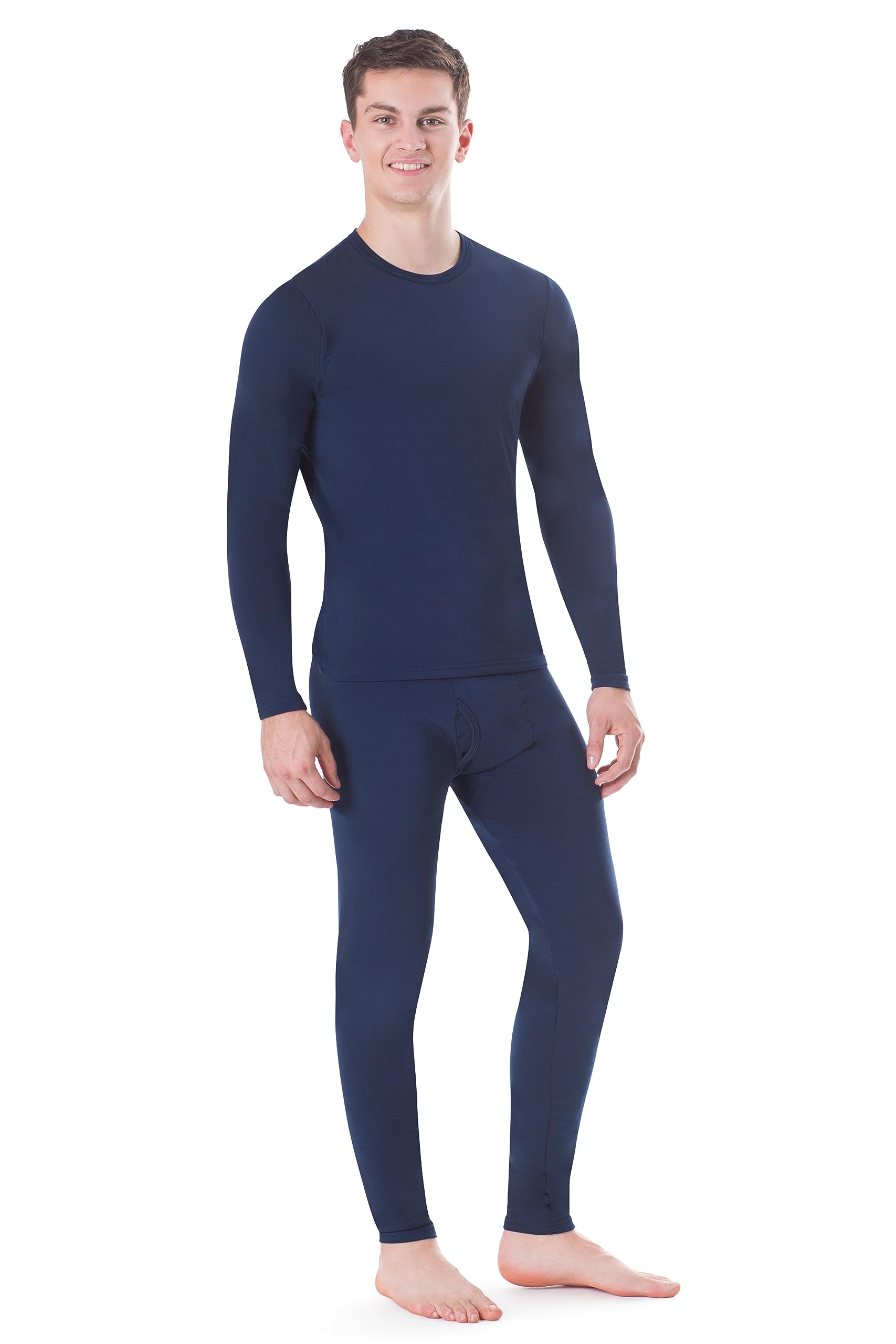 Rocky Thermal Underwear for Men (Long Johns Thermals Set) Shirt & Pants, Base Layer (Navy - Standard Weight/Large)