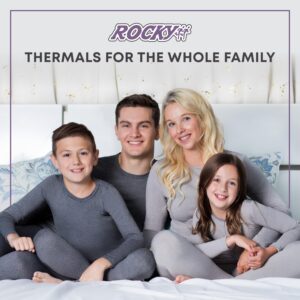 Rocky Thermal Underwear for Men (Long Johns Thermals Set) Shirt & Pants, Base Layer (Navy - Standard Weight/Large)