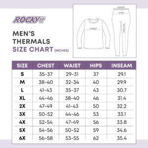 Rocky Thermal Underwear for Men (Long Johns Thermals Set) Shirt & Pants, Base Layer (Navy - Standard Weight/Large)