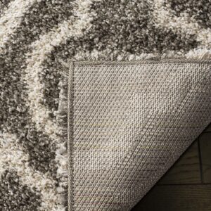 SAFAVIEH Hudson Shag Collection Area Rug - 8' x 10', Grey & Ivory, Moroccan Design, Non-Shedding & Easy Care, 2-inch Thick Ideal for High Traffic Areas in Living Room, Bedroom (SGH284B)